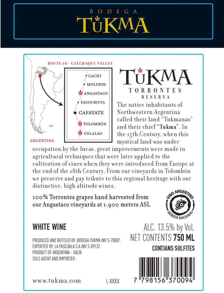 Tukma Torrontes Reserva | KTT Fine Wine Singapore